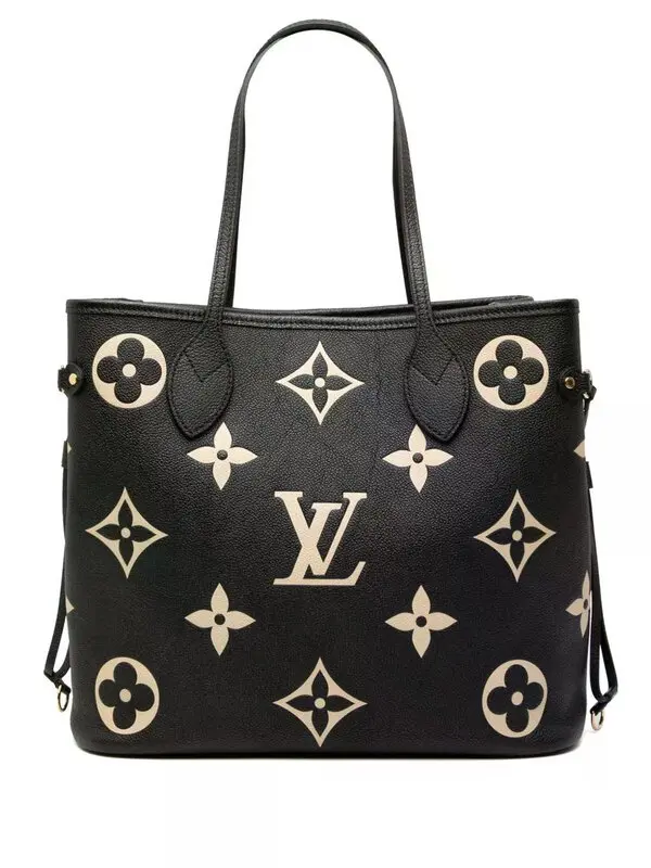 LOUIS VUITTON Bicolor Monogram Giant Empreinte Neverfull Mm Tote Bag - Black