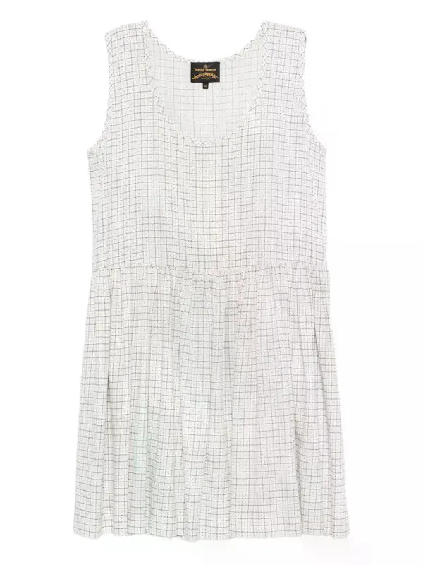 VIVIENNE WESTWOOD Grid-pattern Sleeveless Dress - White