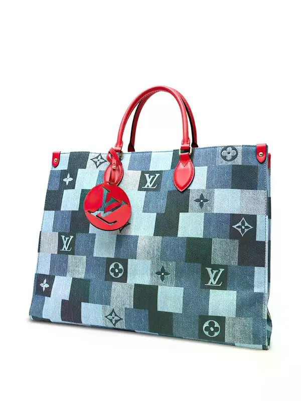 LOUIS VUITTON Pre-owned Onthego Denim Shopping Tote - Blue