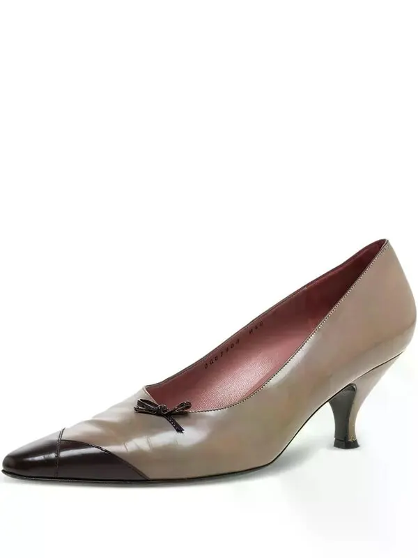 FERRAGAMO 70mm Leather Bow-detail Pumps