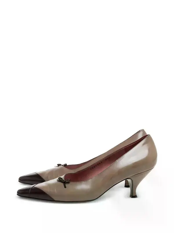 FERRAGAMO 70mm Leather Bow-detail Pumps