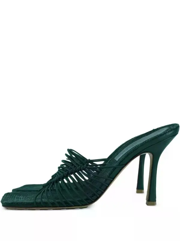 Bottega Veneta 100mm Raffia Heeled Sandals - Green