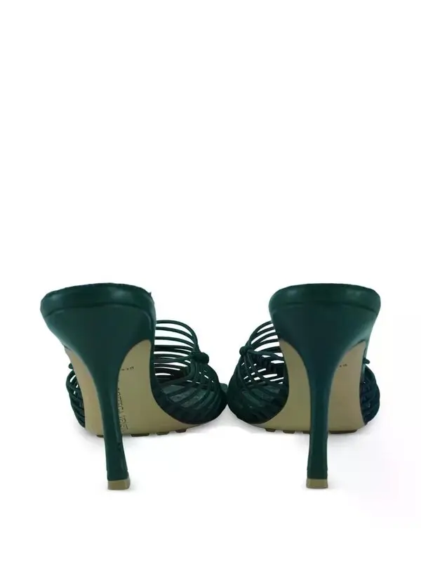 Bottega Veneta 100mm Raffia Heeled Sandals - Green