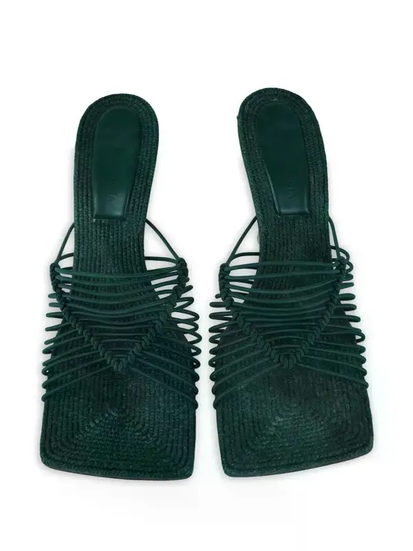 Bottega Veneta 100mm Raffia Heeled Sandals - Green