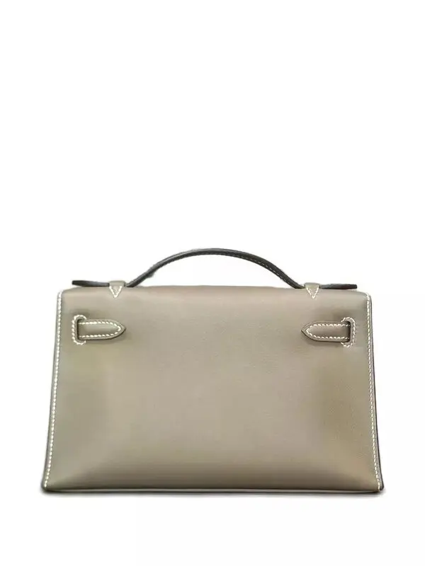 Hermès Kelly Pochette Swift Palladium-hardware Clutch - Brown