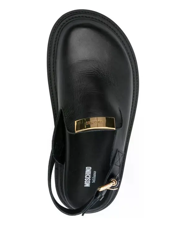Moschino Logo-plaque Slingback Mules