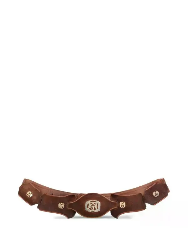 PIROVANO VINTAGE Suede Belt With Gold-tone Hardware - Brown