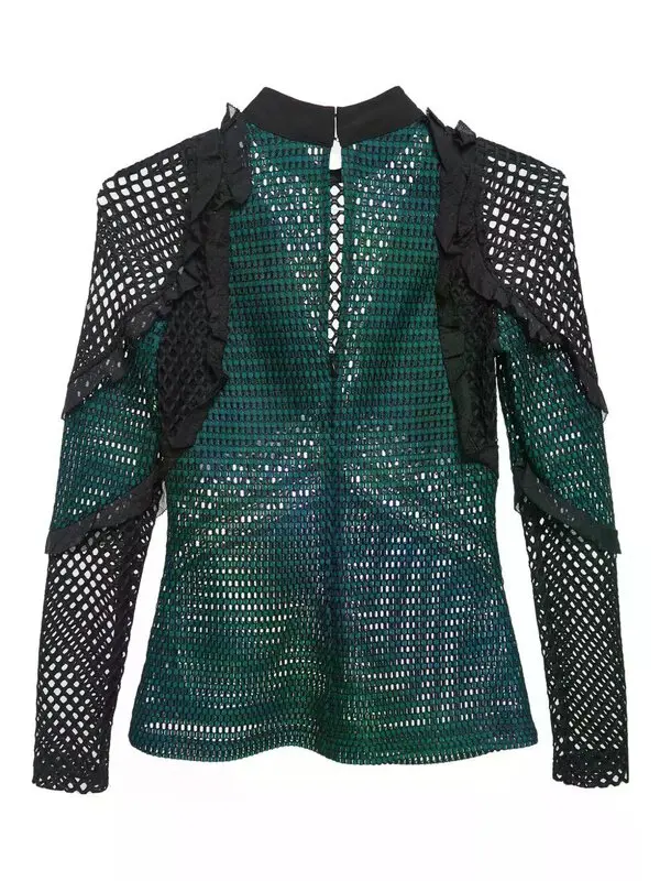 SELF-PORTRAIT Mesh Panelled Top