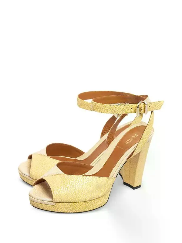 Fendi 90mm Leather Platform Sandals