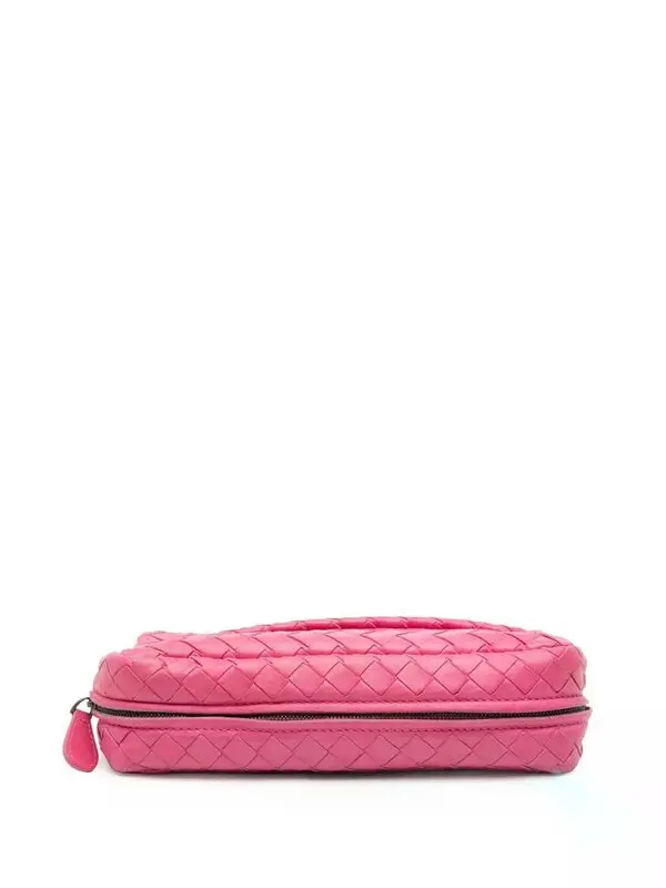 Bottega Veneta Mini Nappa Intrecciato Expandable Chain Flap Crossbody Bag - Pink