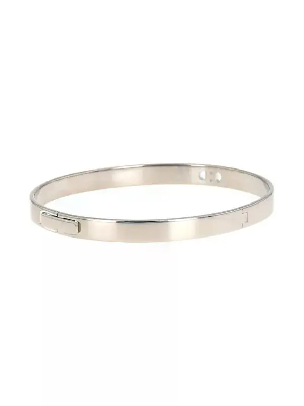 Hermès White Gold Diamond H D'ancre Bracelet - Silver