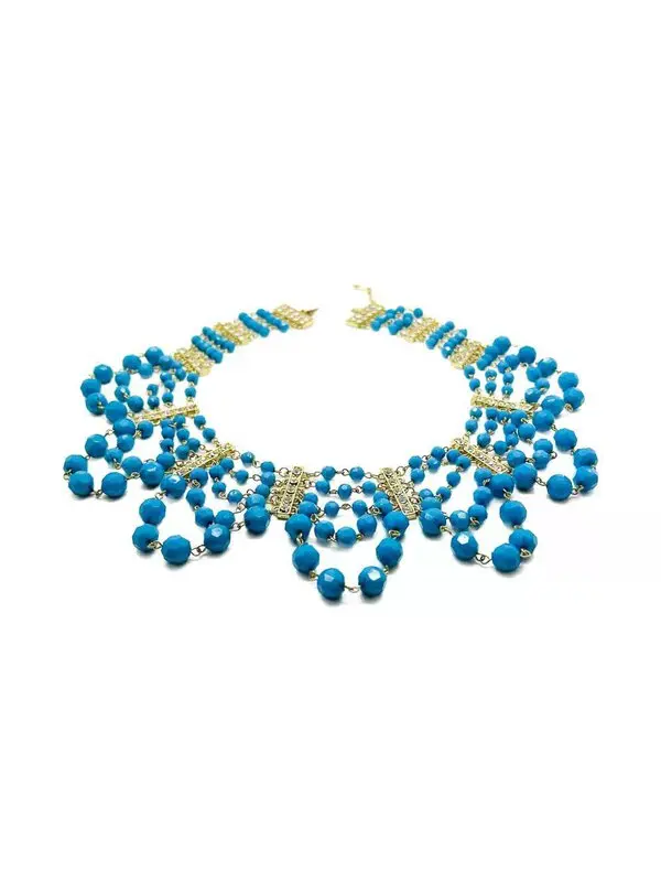 JENNIFER GIBSON JEWELLERY 2000s Crystal Festoon Necklace - Blue