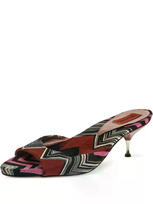 Missoni 65 Mm Zig-zag Pattern Sandals - Black