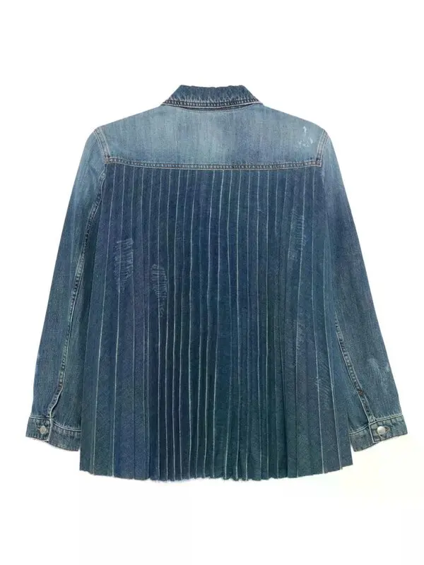 Valentino Garavani Pleated Denim Jacket