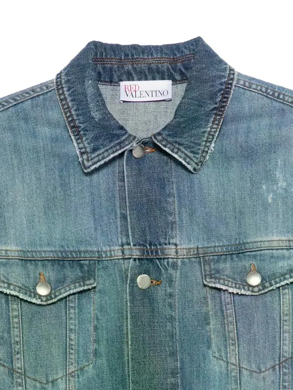 Valentino Garavani Pleated Denim Jacket
