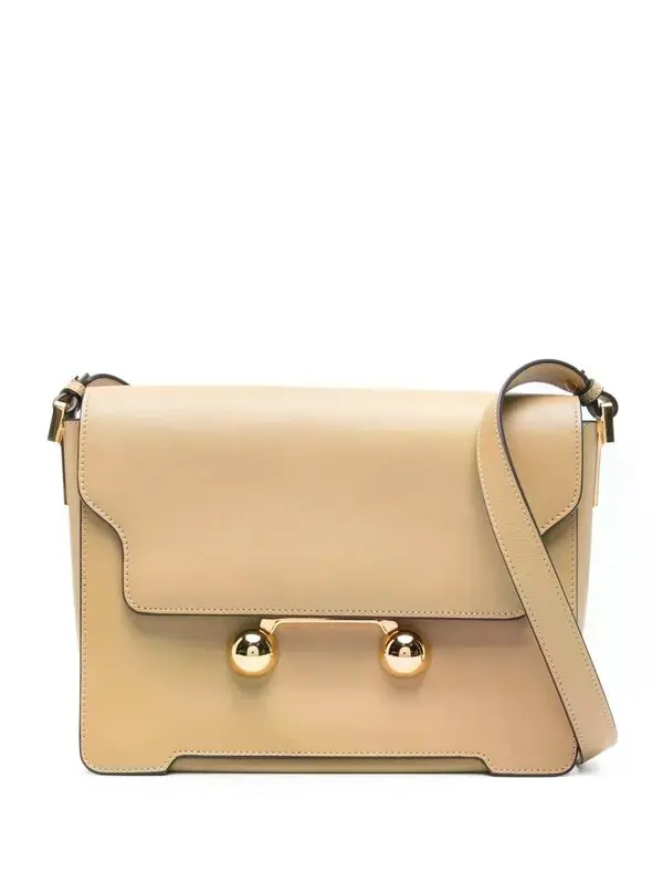Marni Leather Crossbody Bag With Spherical Embellishments - Neutrals
