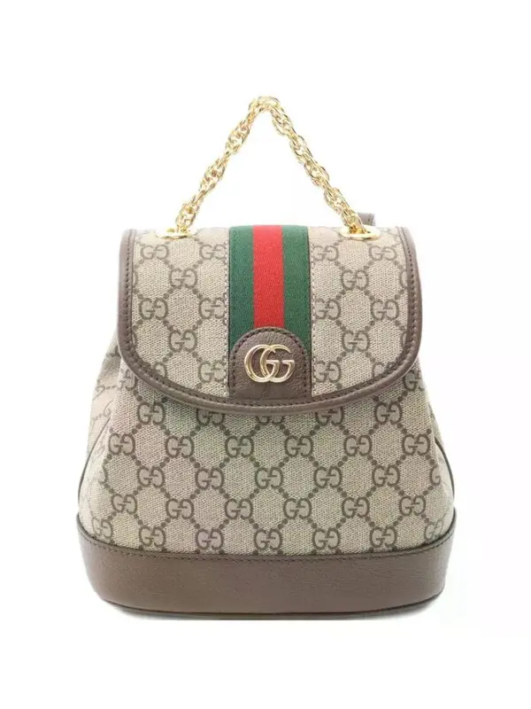 gucci supreme backpack mini Ophidia GG Bag Beige 598661 over grey GG Supreme print Blue and red web stripes at the front Black leather trimmings Zip Gucci Black Supreme GG Monogram