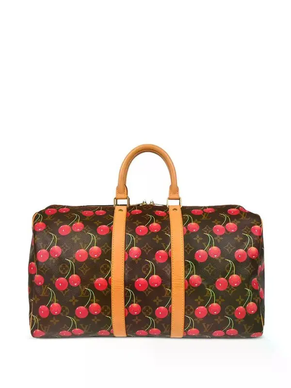 LOUIS VUITTON Monogram Cherry Keepall 45 Duffle Handbag - Brown
