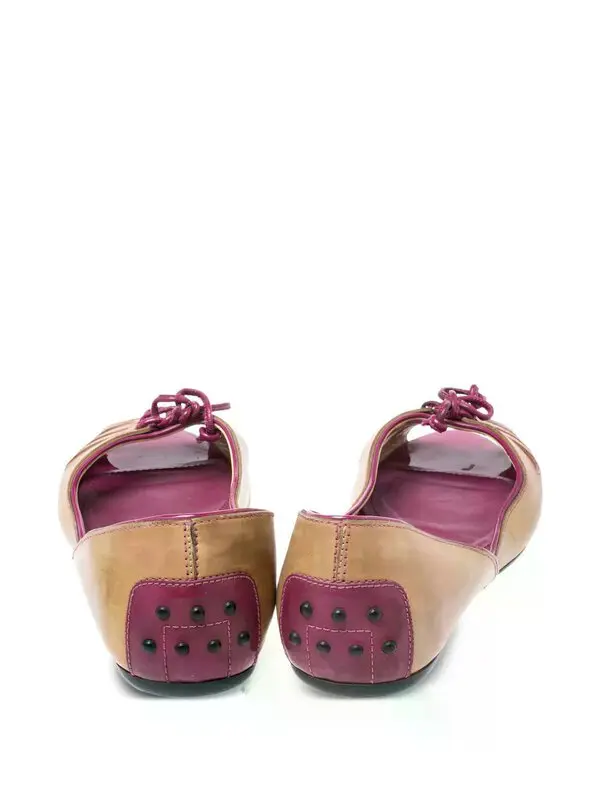 TOD'S Vintage Leather Ballet Flat Sandals