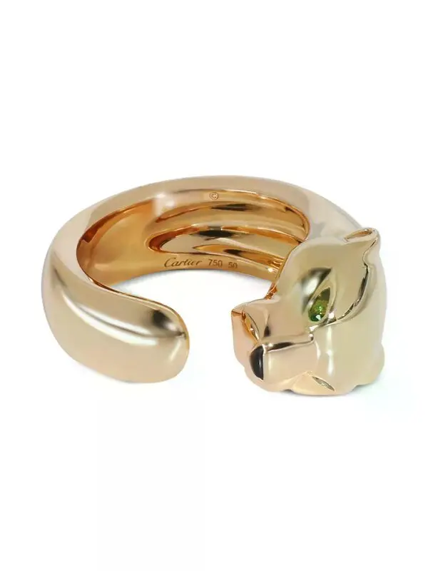 CARTIER 18k Yellow Panthère De Tsavorite Ring - Gold