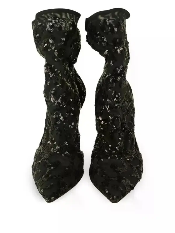 GIANVITO ROSSI 105mm Sequin-embellished Stiletto Boots