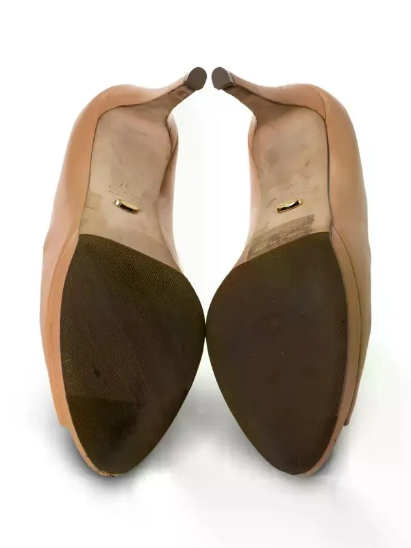 SERGIO ROSSI 95mm Peep-toe Leather Pumps