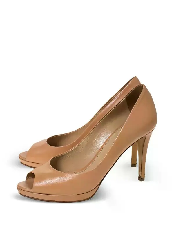 SERGIO ROSSI 95mm Peep-toe Leather Pumps