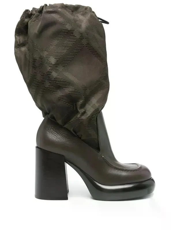 Burberry 100mm Check-jacquard Boots - Brown