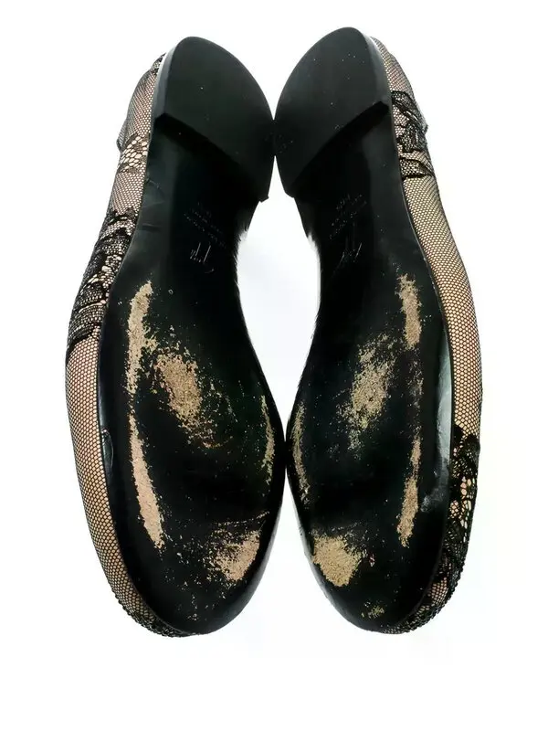 GIUSEPPE ZANOTTI Lace Ballet Flats - Brown