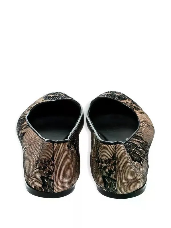 GIUSEPPE ZANOTTI Lace Ballet Flats - Brown