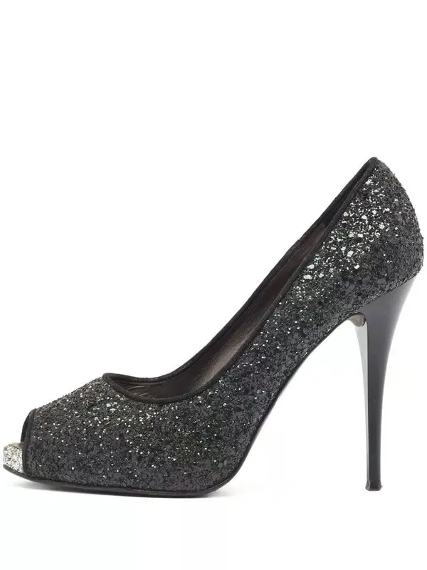 GIUSEPPE ZANOTTI 100mm Glitter Peep-toe Pumps