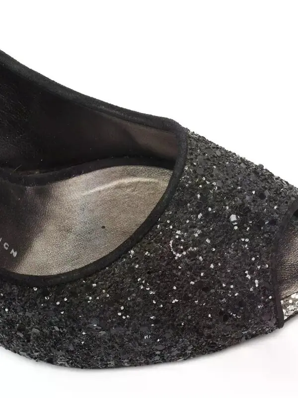 GIUSEPPE ZANOTTI 100mm Glitter Peep-toe Pumps