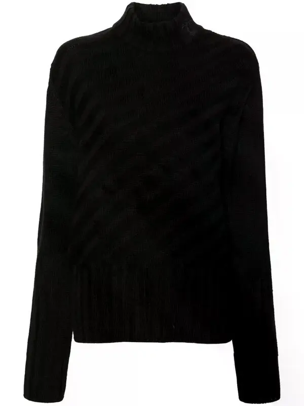 Versace 2000s Striped Mock-neck Jumper