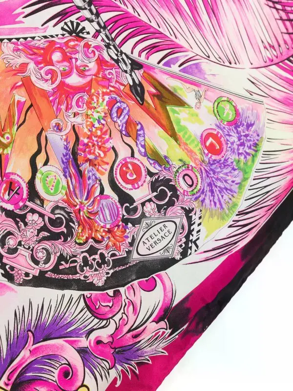 Versace 2000s Graphic-print Silk Scarf