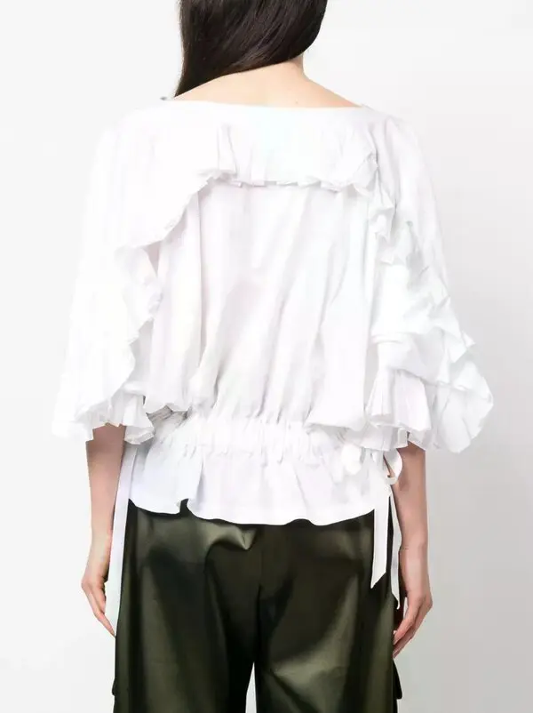 Comme Des Garçons 2010s Draped Ruffled Blouse