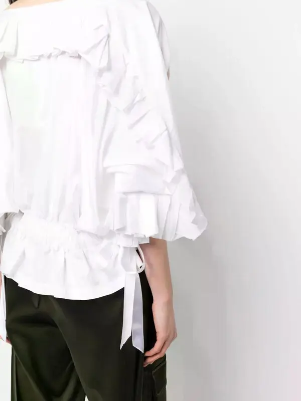 Comme Des Garçons 2010s Draped Ruffled Blouse