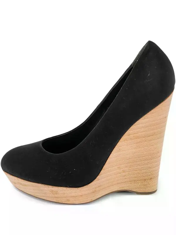 Saint Laurent 140mm Suede Platform Wedge Pumps