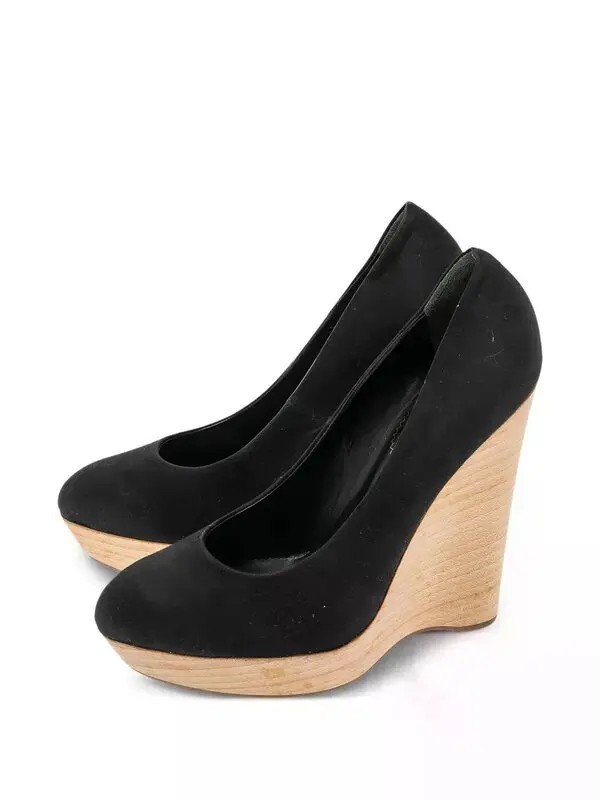 Saint Laurent 140mm Suede Platform Wedge Pumps