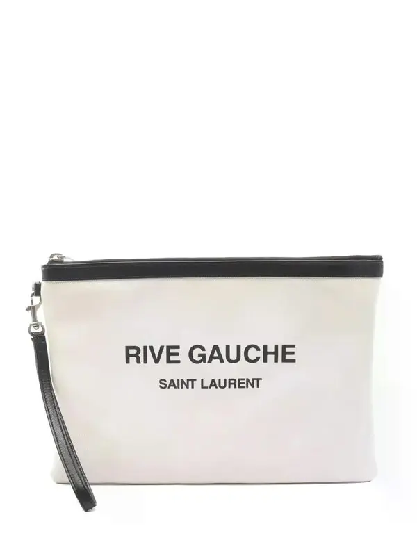 Saint Laurent Rive Gauche Clutch Bag - Neutrals