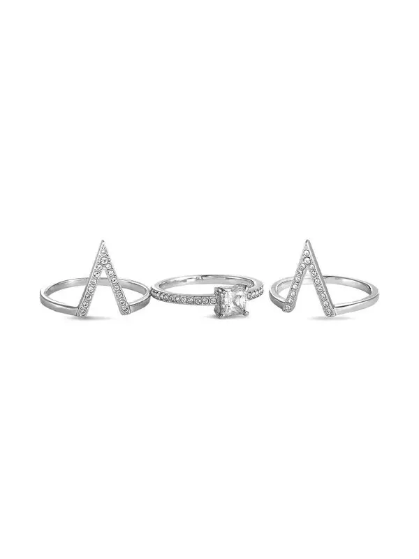 SWAROVSKI Platinum Funk Ring Set - Silver