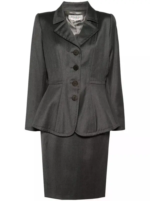 Saint Laurent 1980s Wool Skirt Suit