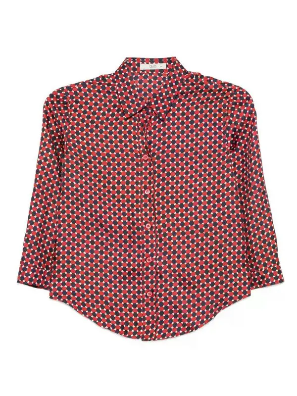Prada 2000s Geometric-print Silk Shirt