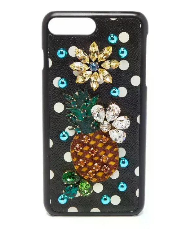 Dolce & Gabbana Crystal Pineapple Iphone 7 Phone Cover - Black