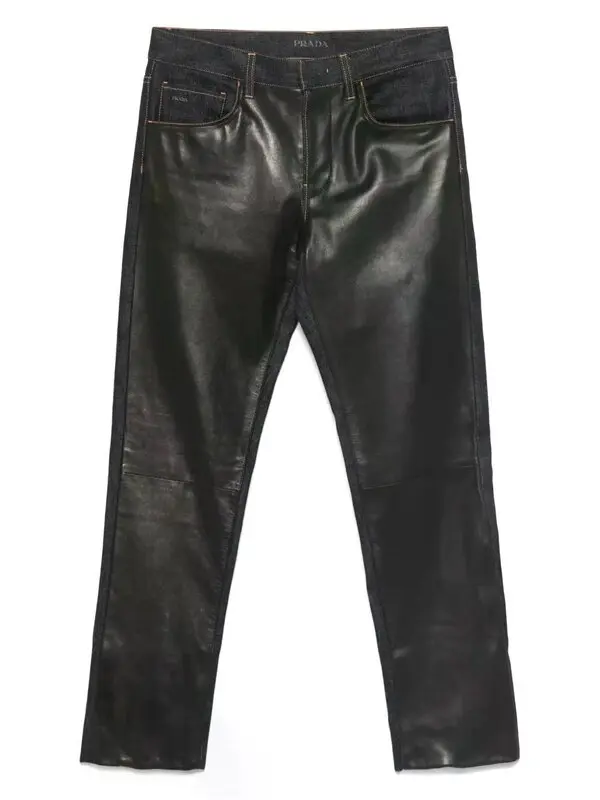 Prada 2010s Leather-paneled Jeans