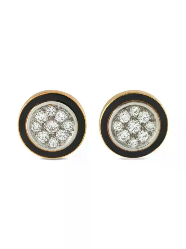 LB EXCLUSIVE 18k Gold, Diamond And Enamel Clip-on Earrings - Yellow