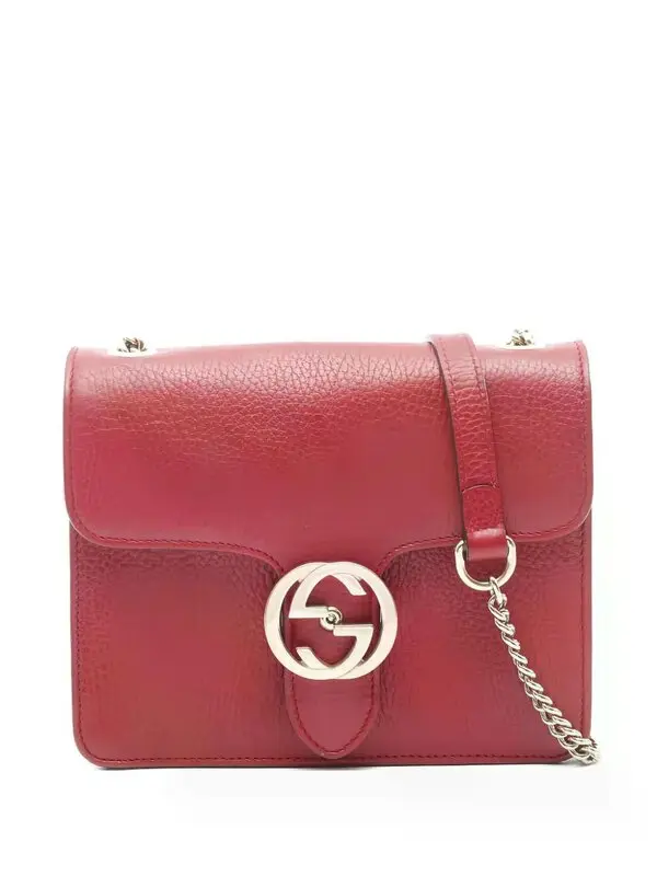 Gucci 2010s Interlocking G Chain-strap Crossbody Bag - Red