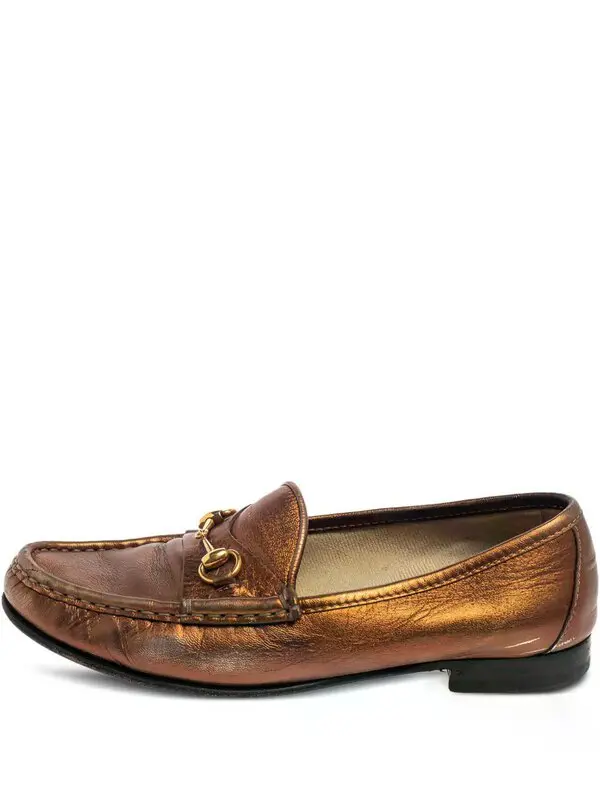Gucci Metallic Almond Toe Loafers