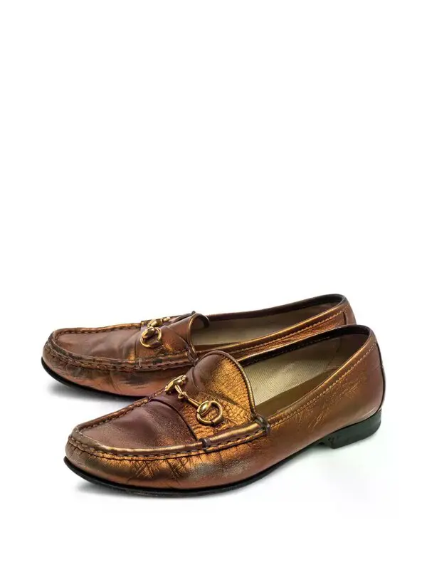 Gucci Metallic Almond Toe Loafers