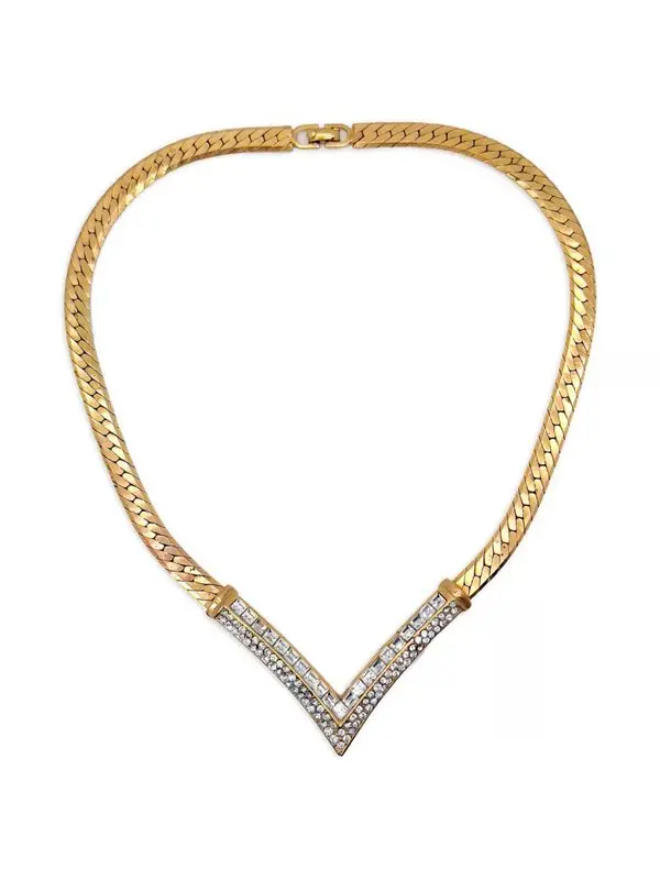 Dior 1980s Crystal-embellished Necklace - Gold
