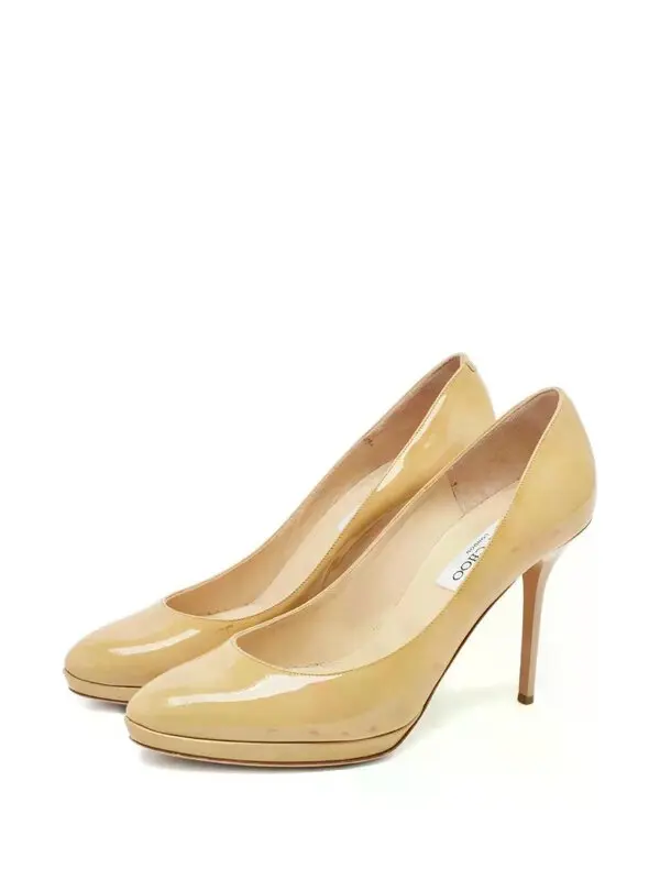 JIMMY CHOO 100mm Patent-leather High-heel Pumps - Neutrals